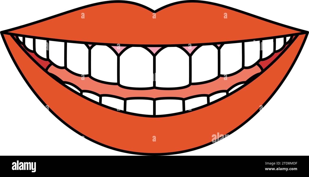 Dental, Illustration of image of healthy and clean teeth, lips and ...