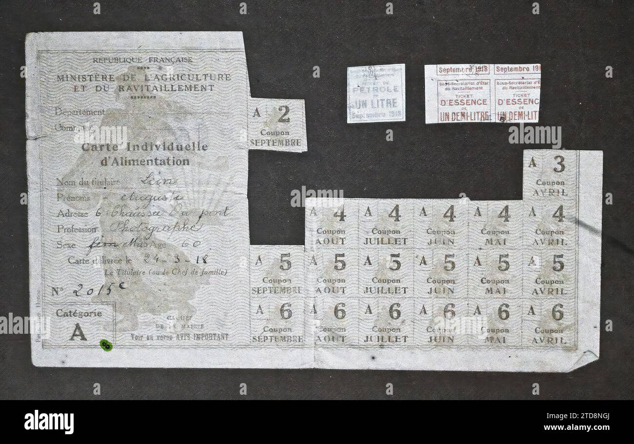 Paris, France Individual food card of Auguste Léon, Daily life, First ...