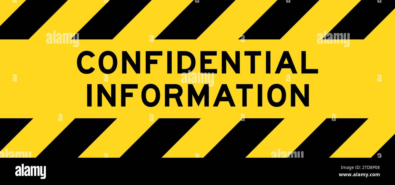 Yellow and black color with line striped label banner with word ...