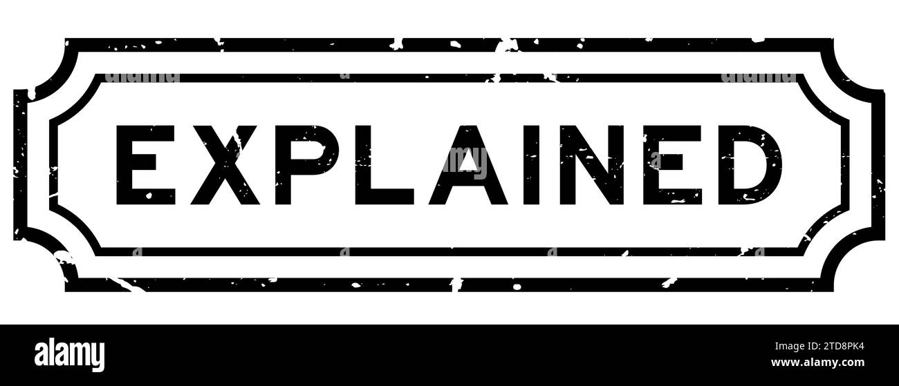 Grunge black explained word rubber seal stamp on white background Stock ...