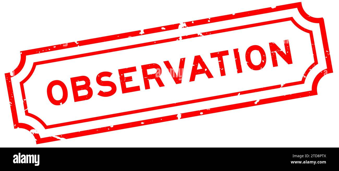 Grunge red observation word square rubber stamp on white background ...