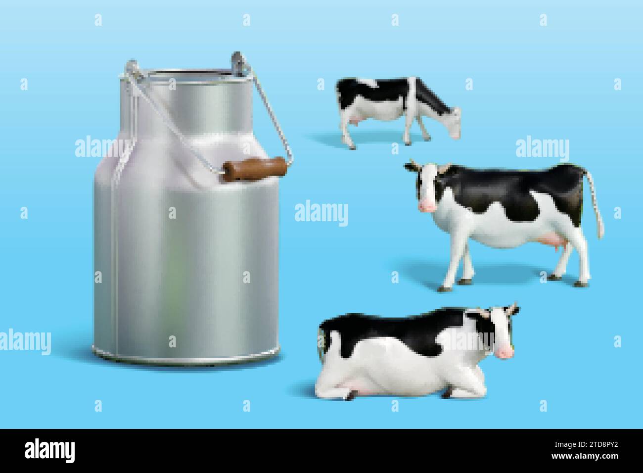 Milk cow bucket Stock Vector Images - Alamy