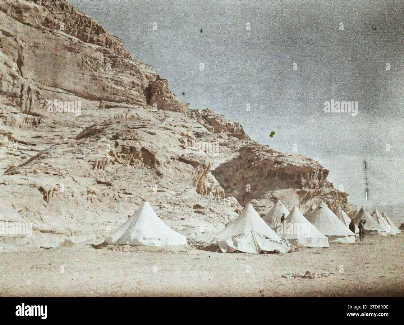 Quweira, Arabia (current Jordan) Under the cliffs, the tents of the ...