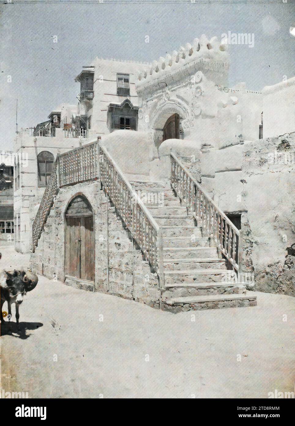 Jeddah, Arabia Entrance to a mosque next to the French Mission building ...