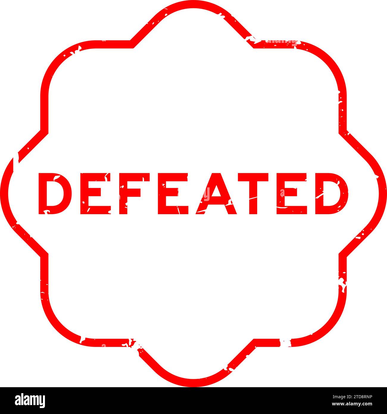 Grunge red defeated word rubber seal stamp on white background Stock ...