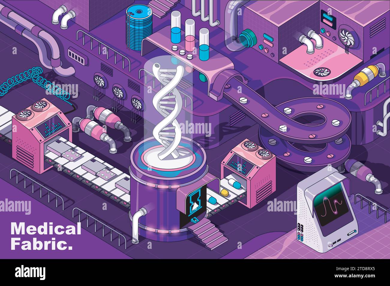 Medical laboratory web concept in 3d isometric design. Medicine system ...