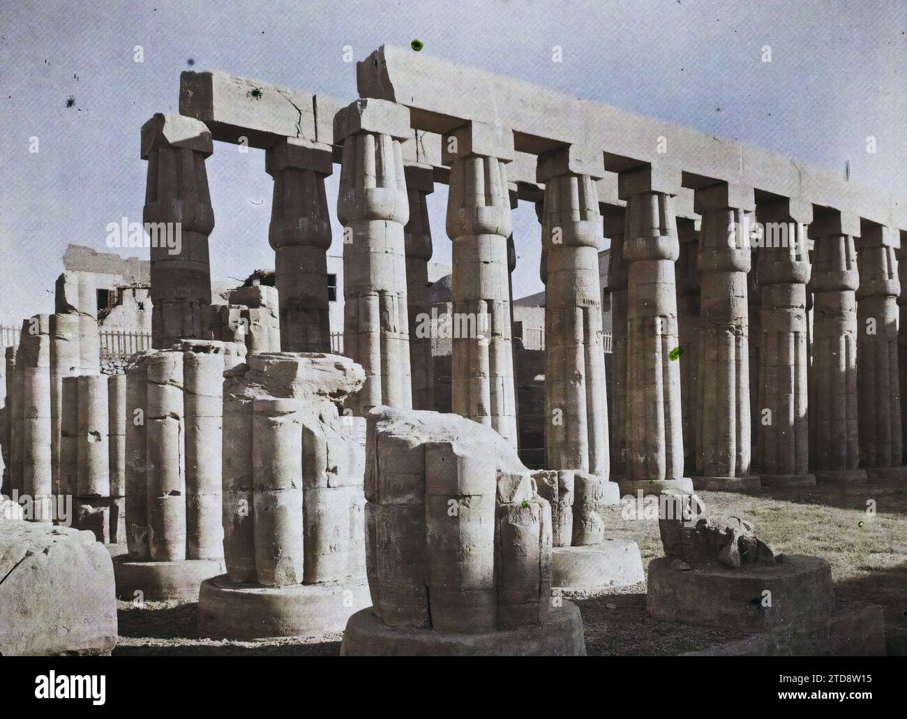 Louqsor, Egypt, Africa Colonnade of the court of Amenophis III, Habitat ...
