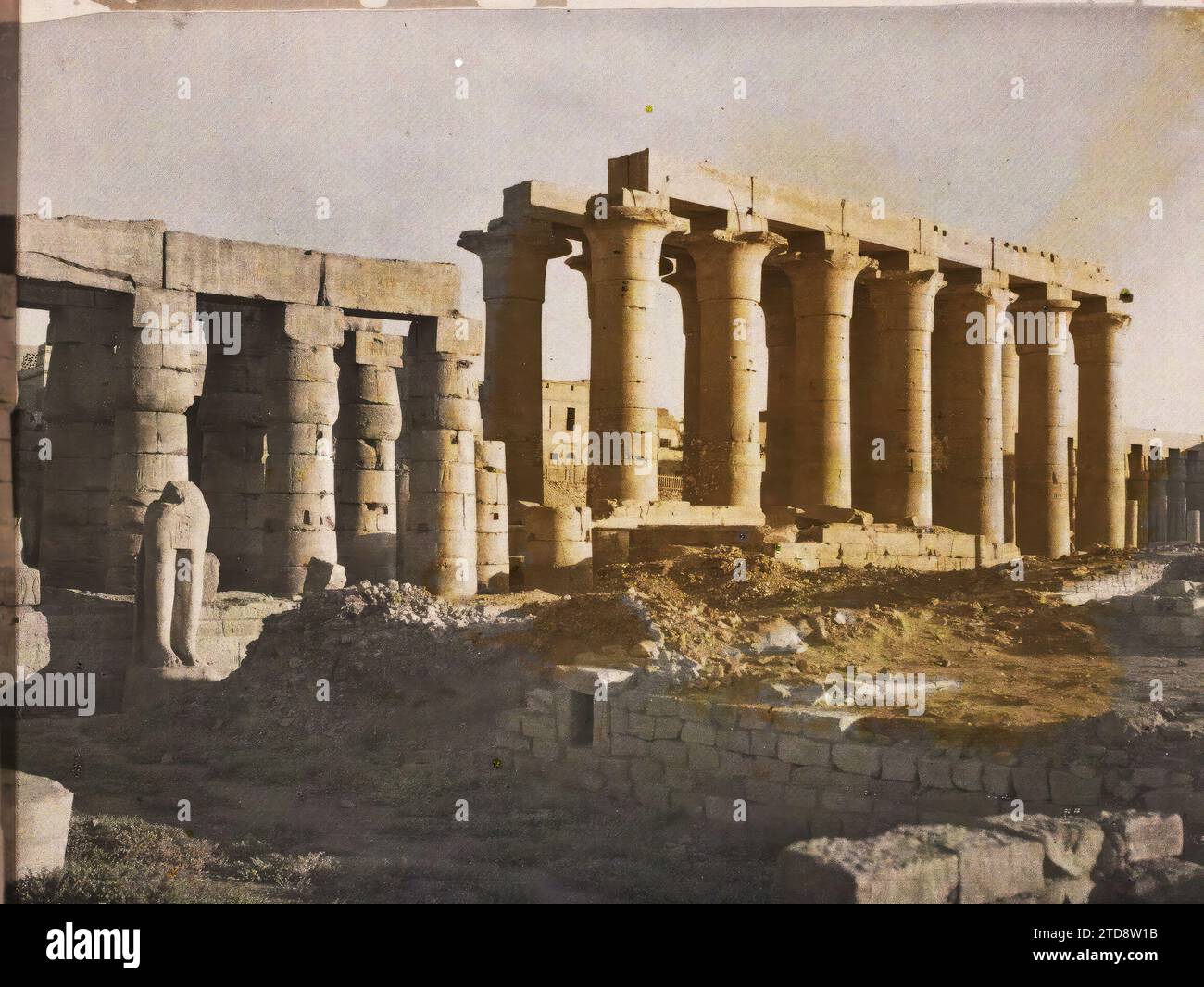Louqsor, Egypt, Africa Colonnade in the courtyard of Ramses II and ...