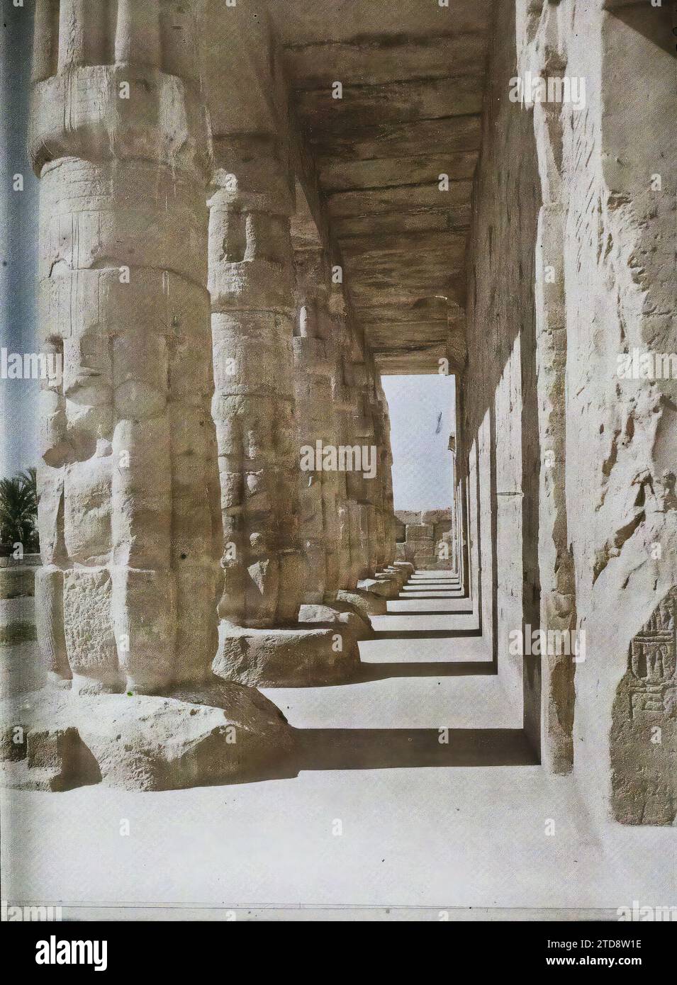 Thebes, Egypt, Africa Gallery of the entrance portico of the temple of ...