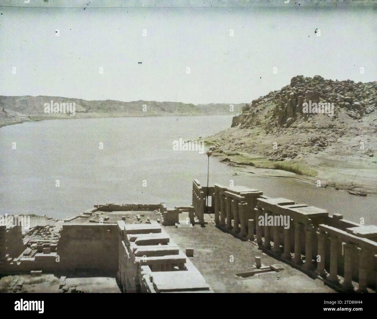 Philae, Egypt, Africa View of the Nile from the great pylon of the ...