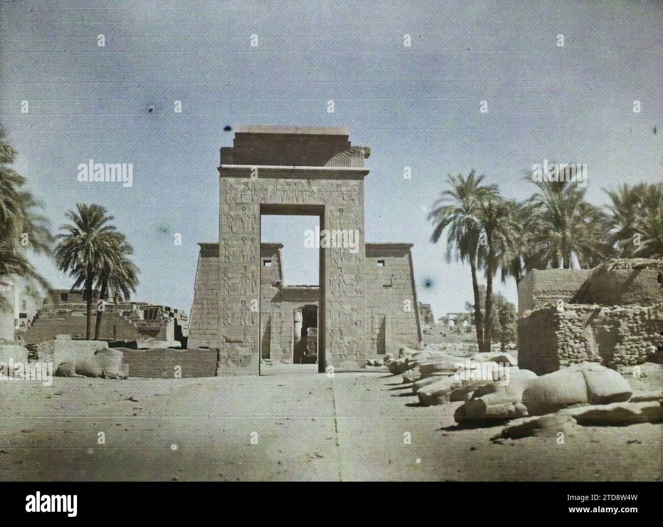 Karnak, Egypt, Africa South entrance to the great courtyard of the ...