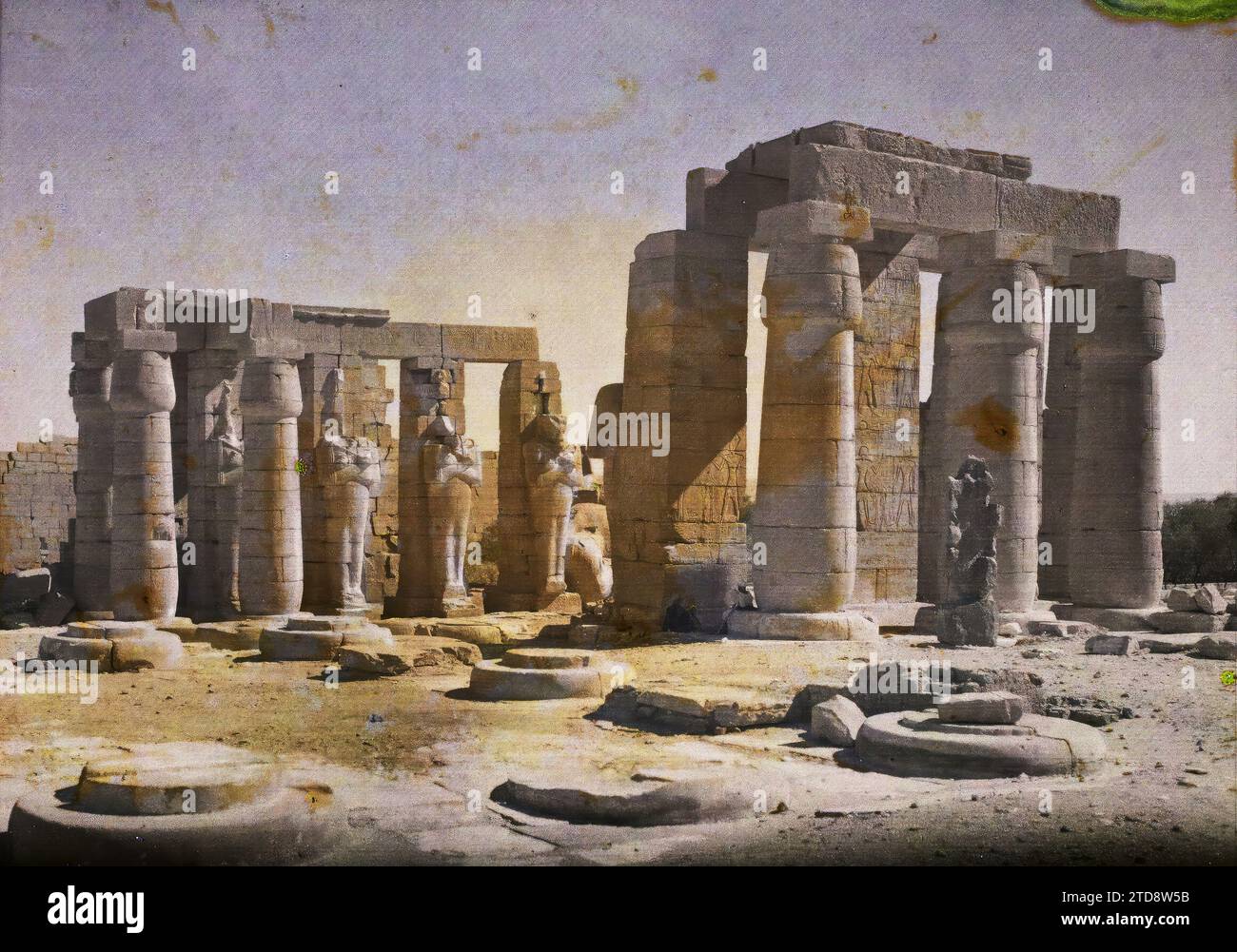 Thebes, Egypt, Africa Overview of the Ramesseum, Habitat, Architecture ...