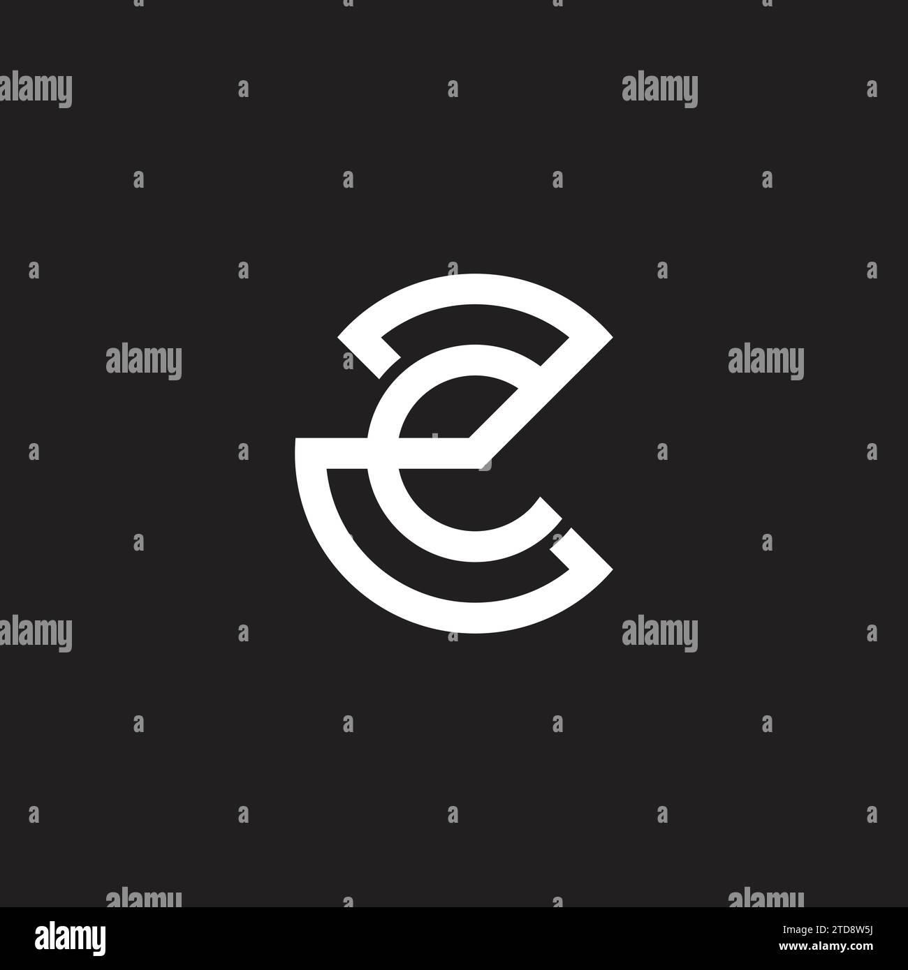 letter ec simple circle geometric line logo vector Stock Vector Image ...