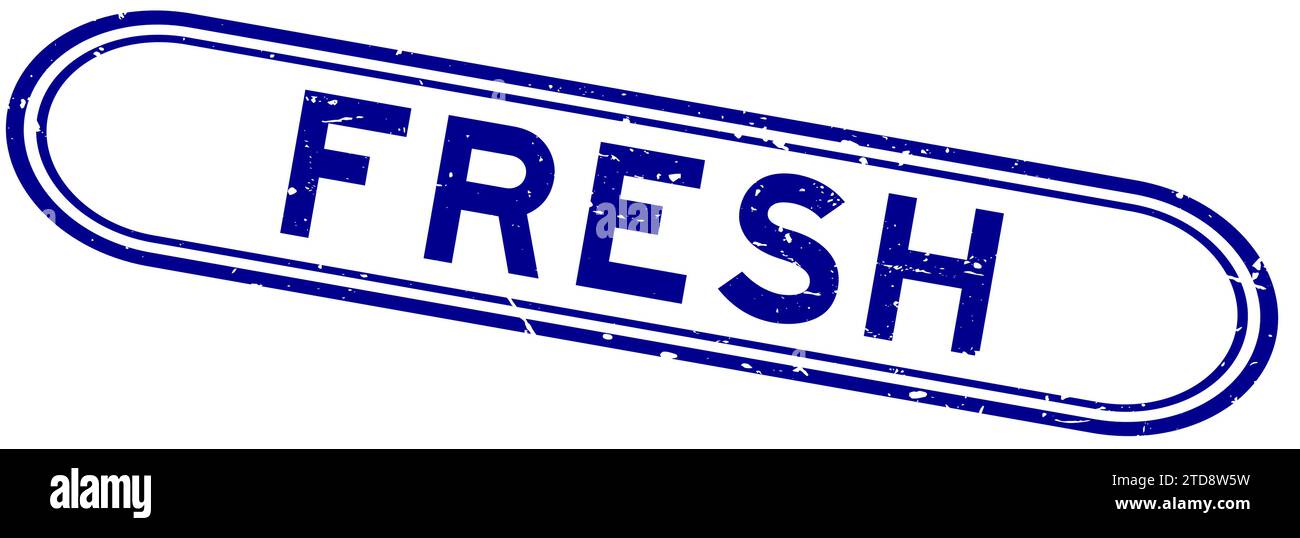 Grunge blue fresh word rubber seal stamp on white background Stock ...