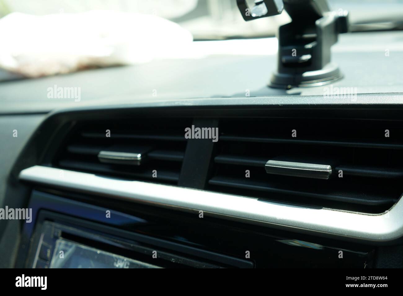 Car air conditioner or AC inside the interior dashboard. selective ...