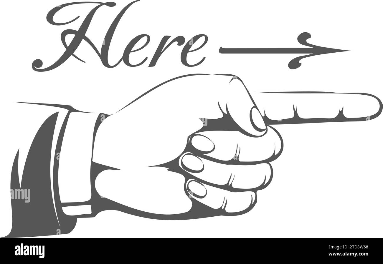 Retro hands arrow Stock Vector Image & Art - Alamy