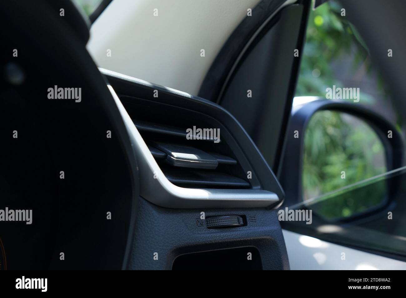 Car air conditioner or AC inside the interior dashboard. selective ...