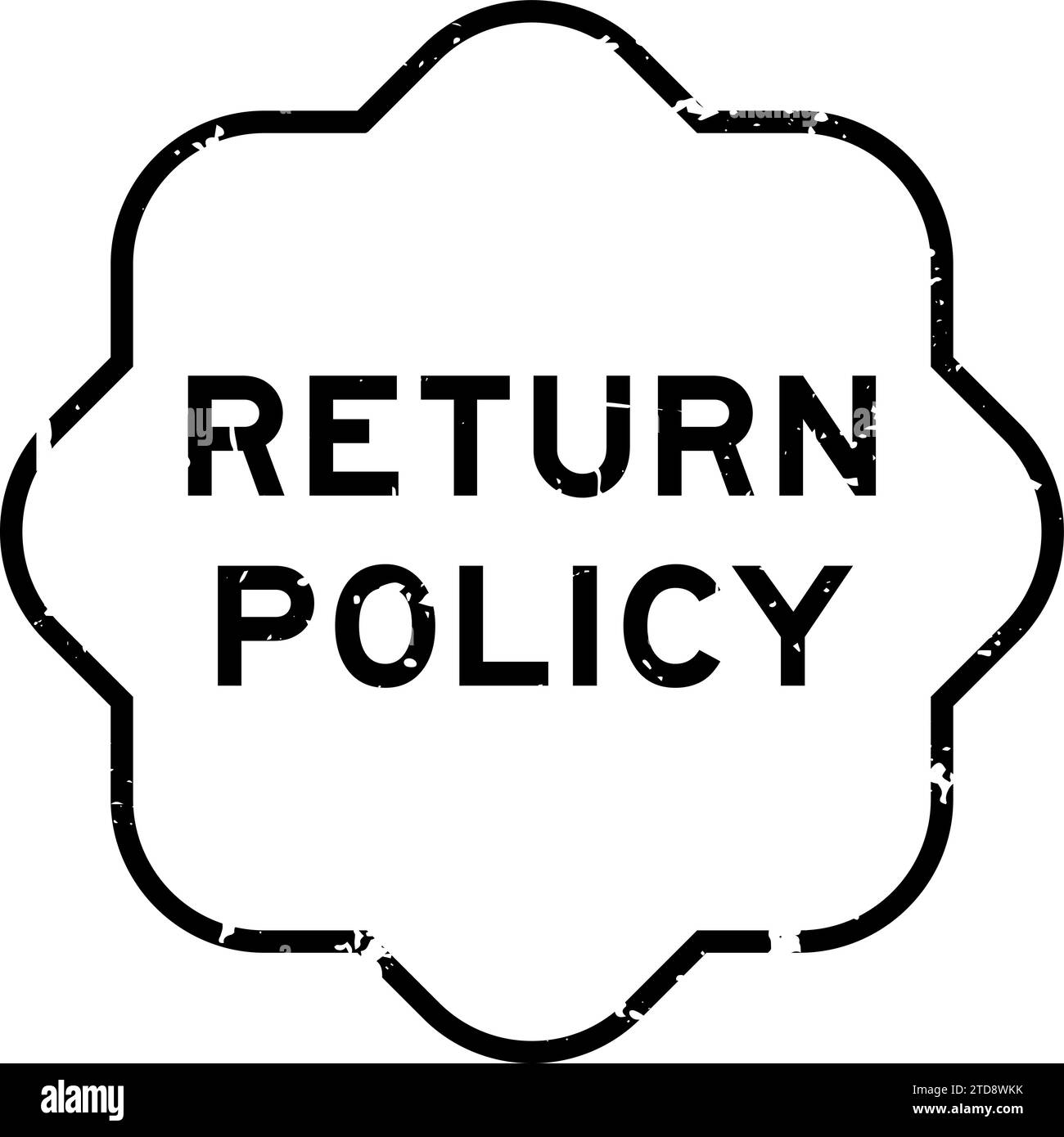 Grunge black return policy word rubber seal stamp on white background ...
