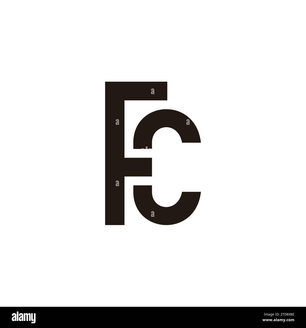 letter fc simple linked font logo vector Stock Vector Image & Art - Alamy