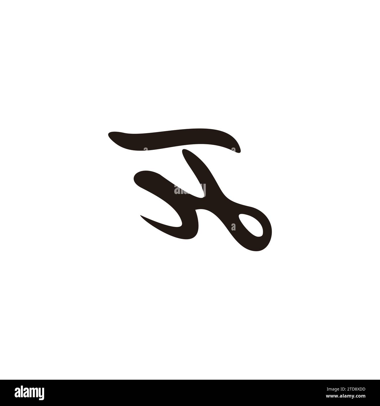 letter nt hand bush pen lettering logo vector Stock Vector Image & Art ...