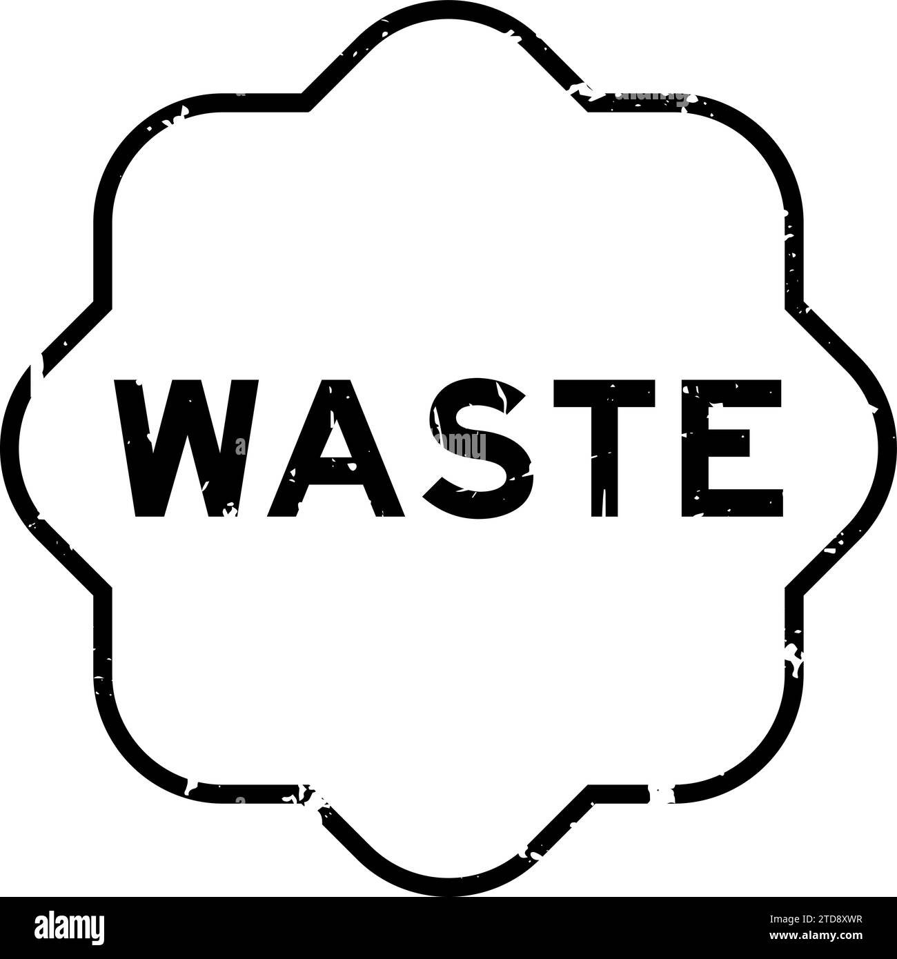 Grunge black waste word rubber seal stamp on white background Stock ...