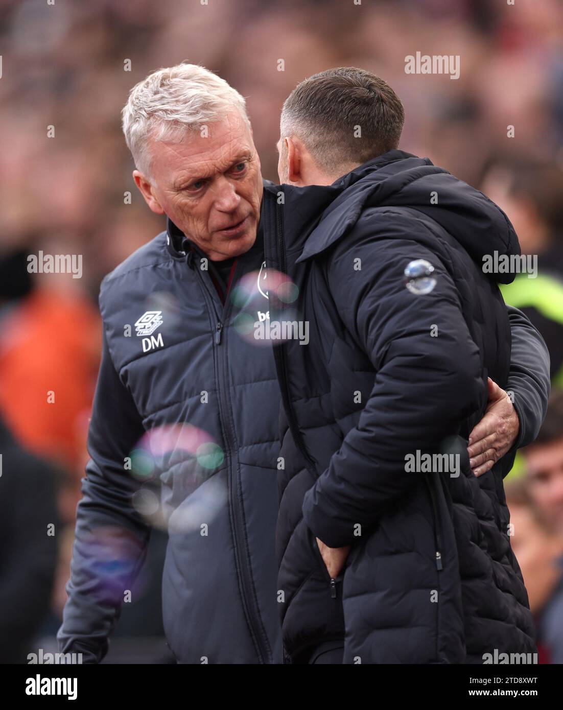 West Ham United manager David Moyes (left) and Wolverhampton Wanderers ...