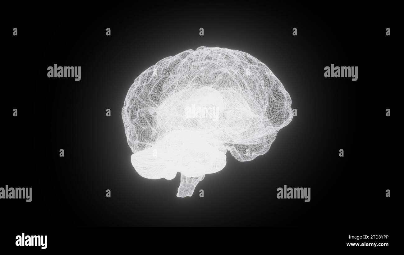 Glowing white brain. Computer generated 3d render Stock Photo - Alamy
