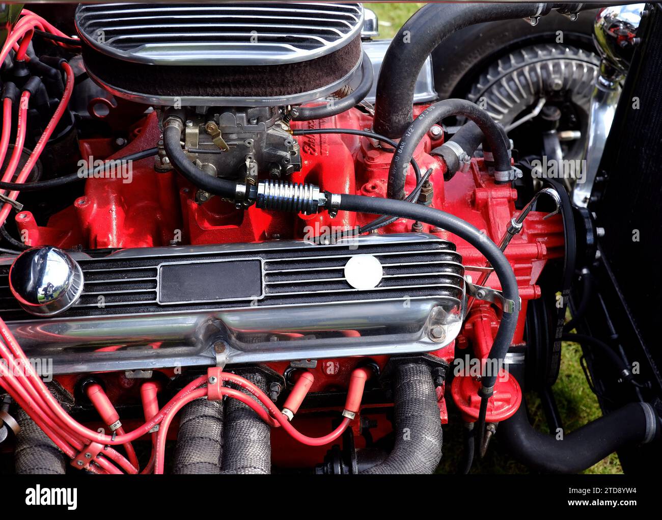 Detail of classic vintage vehicle engine bay Stock Photo - Alamy