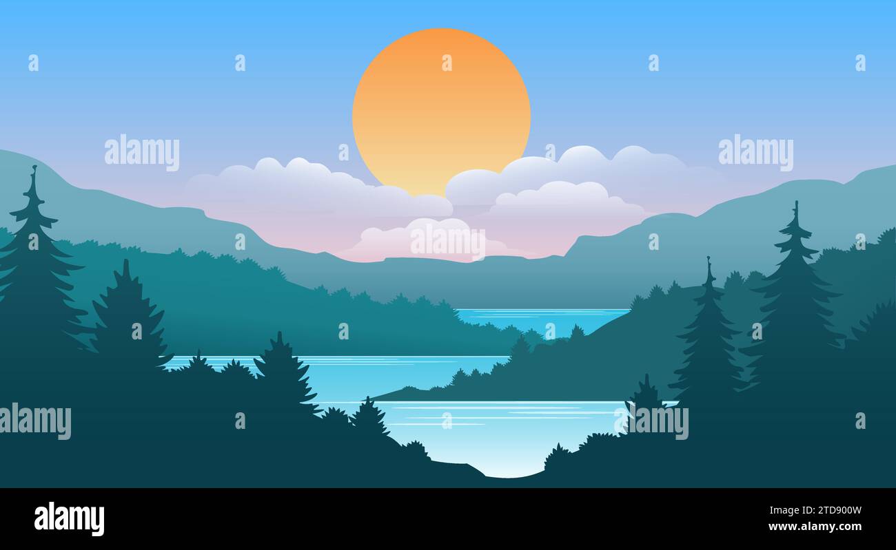 Beautiful nature scene wild Stock Vector Images - Alamy