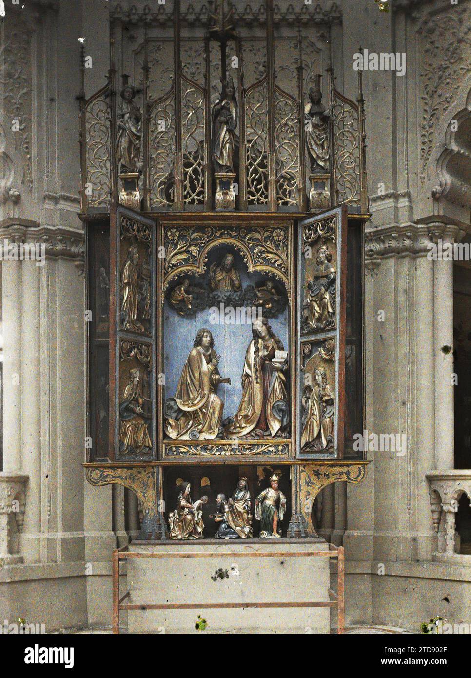 Budapest, Hungary A religious altar presented in the exhibition hall of ...
