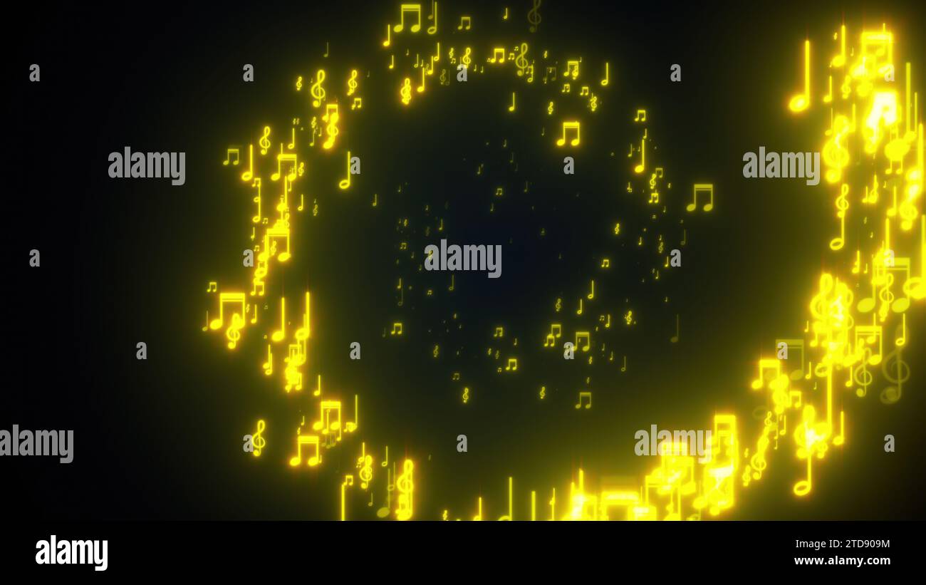 Golden musical notes. Computer generated 3d render Stock Photo - Alamy