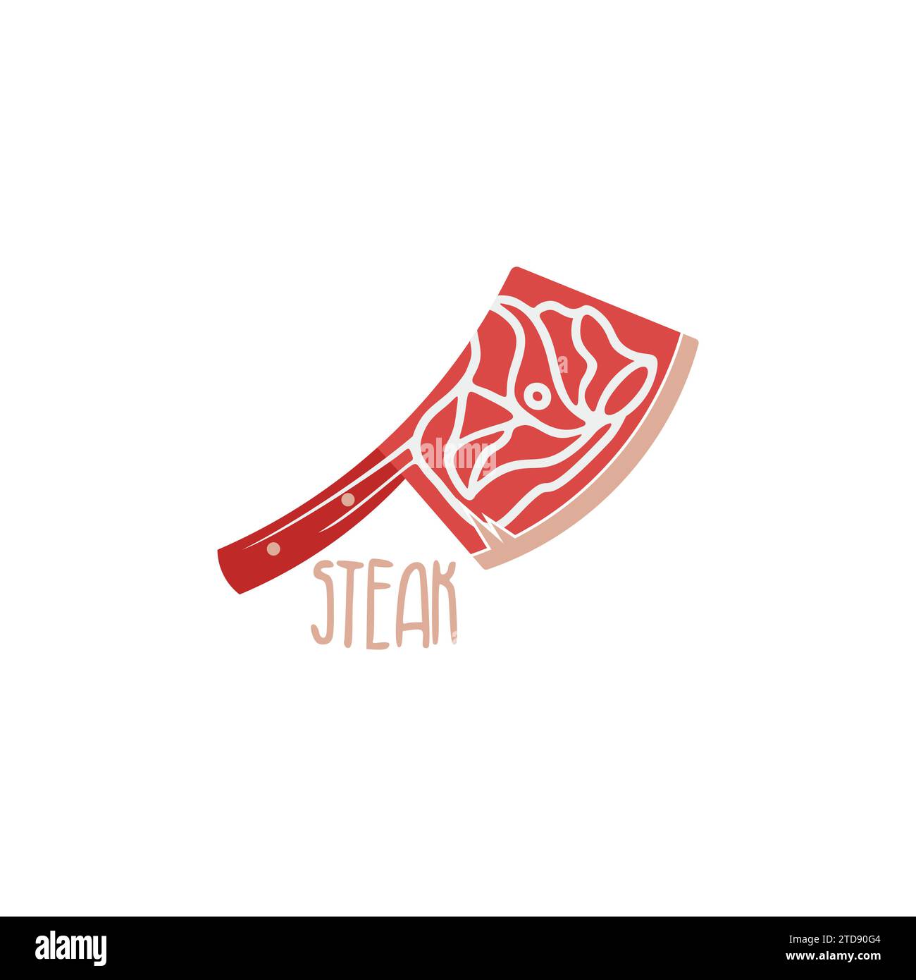 meat marbling fat steak chopper machete shape logo vector Stock Vector ...