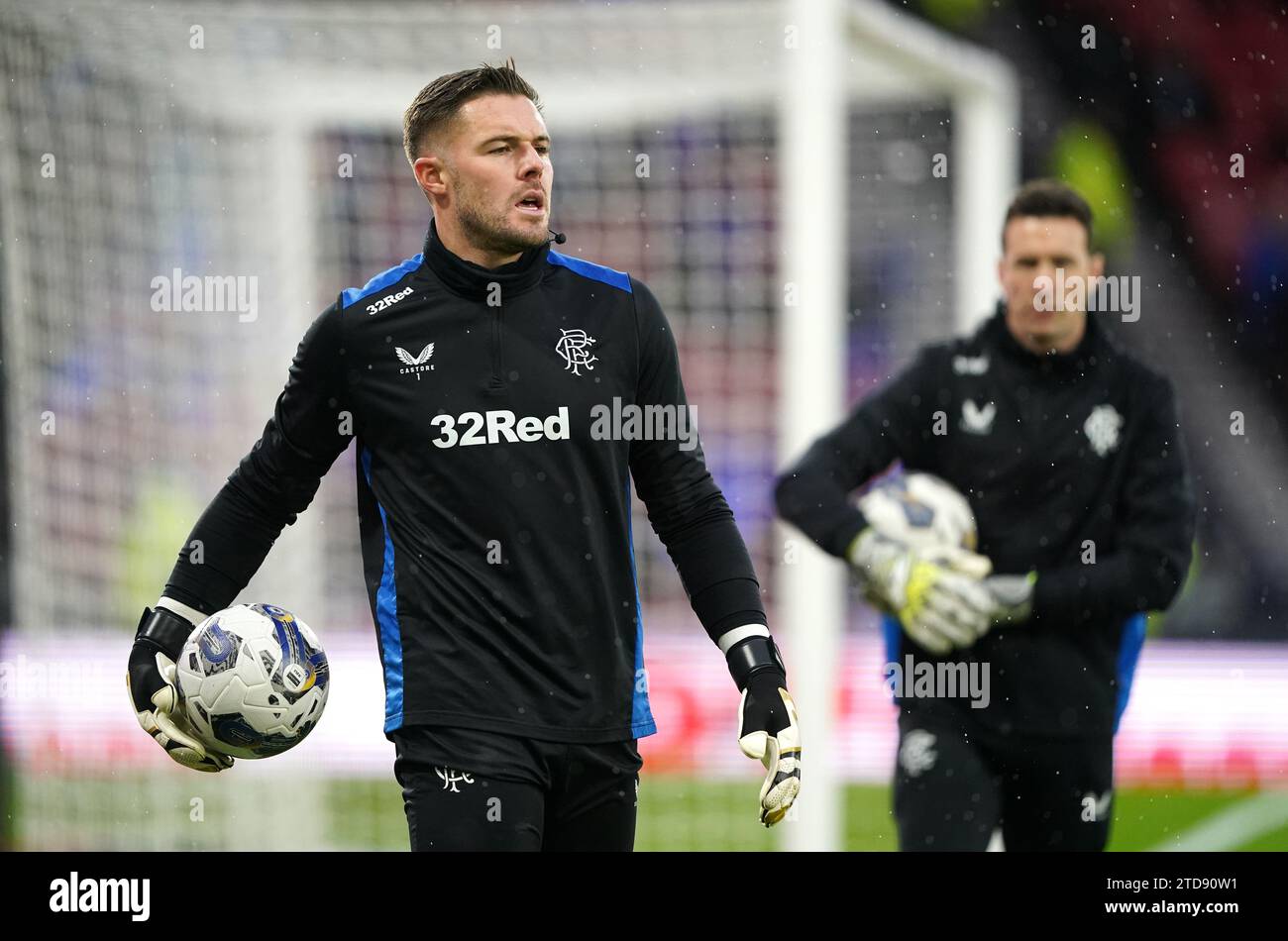 Rangers goalkeeper Jack Butland before the Viaplay Cup final at Hampden ...