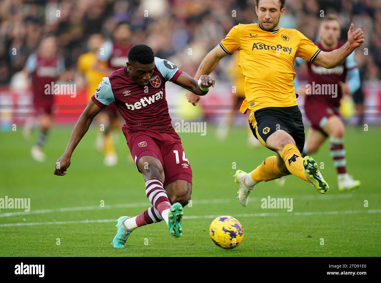 West Ham United's Mohammed Kudus scores their side's second goal of the ...