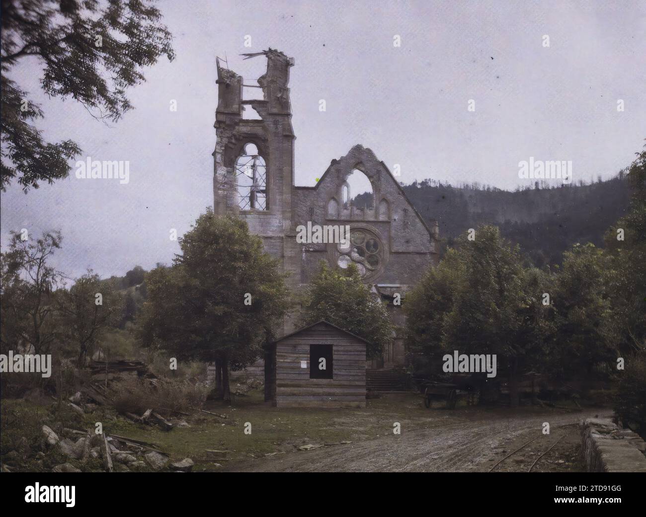 Church hut ruins bombing rubble post war religious architecture hi-res ...