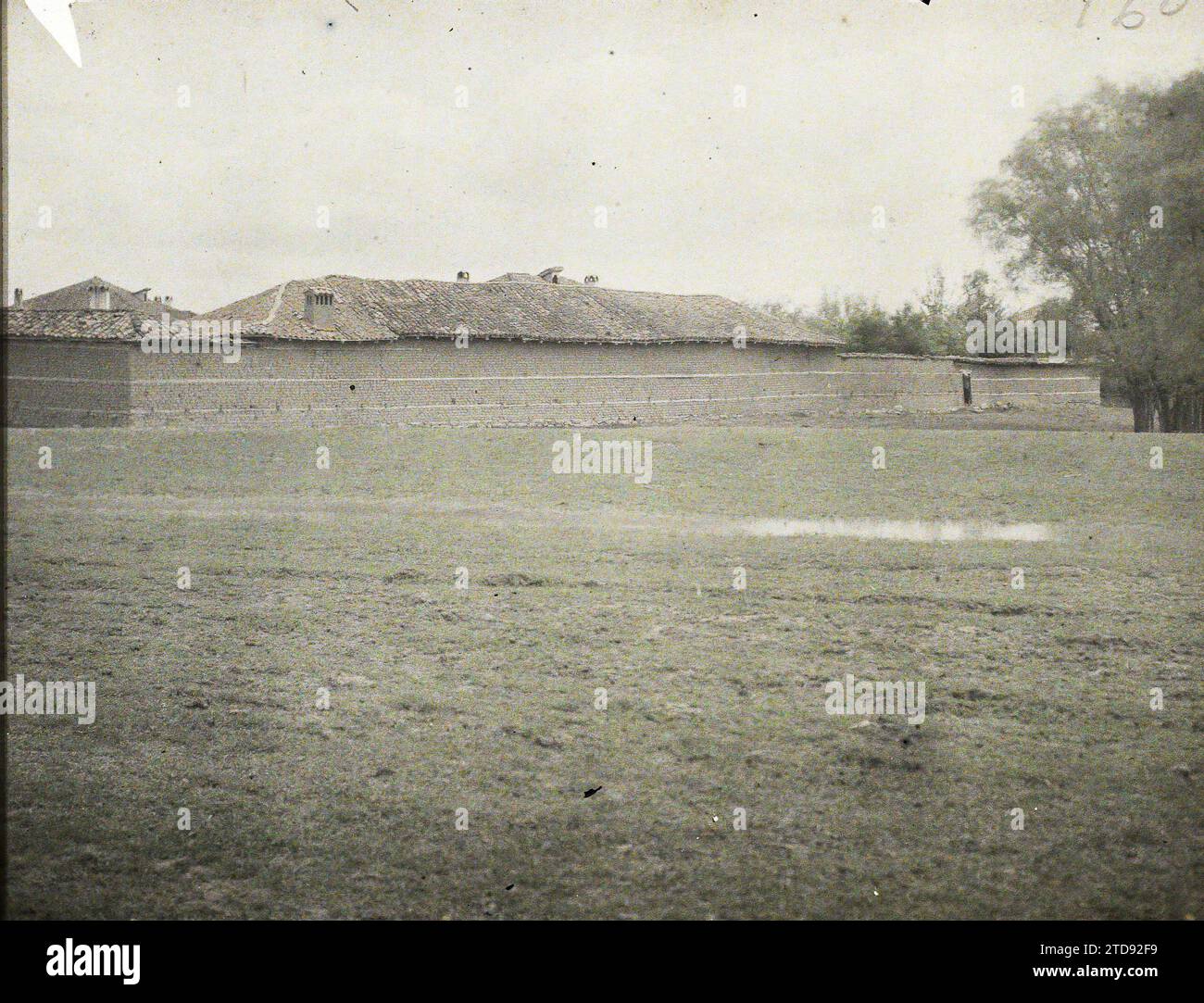 Kosovo Polje, Kosovo, Serbia Hamlet fortified with adobe briquettes ...
