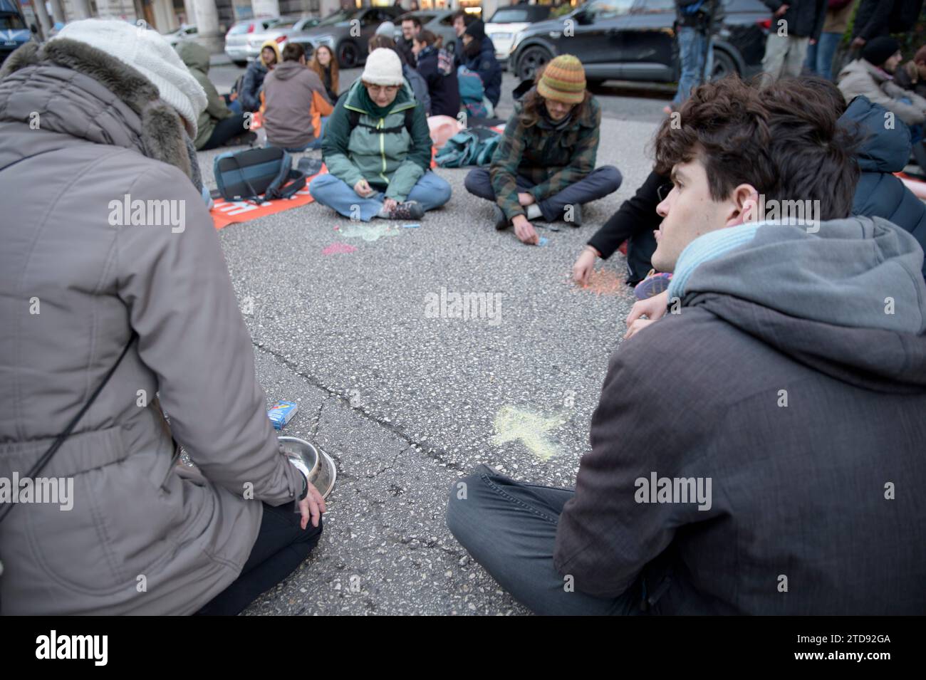 Rome, Italy. 16th Dec, 2023. Young environmental activists gathered in ...