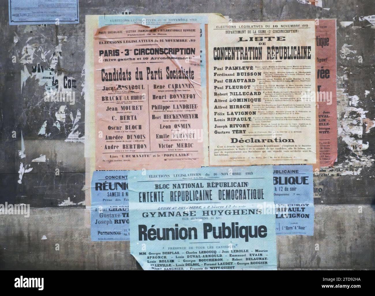 Paris, France Posters for the legislative elections of November 1919 ...