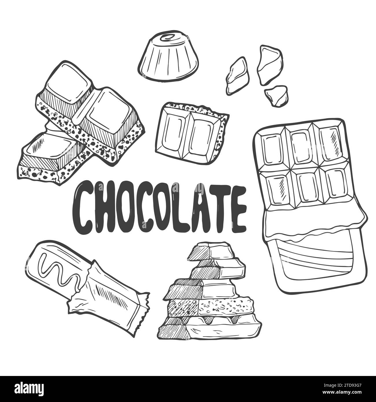chocolate vector doodle illustration on white background Stock Vector ...