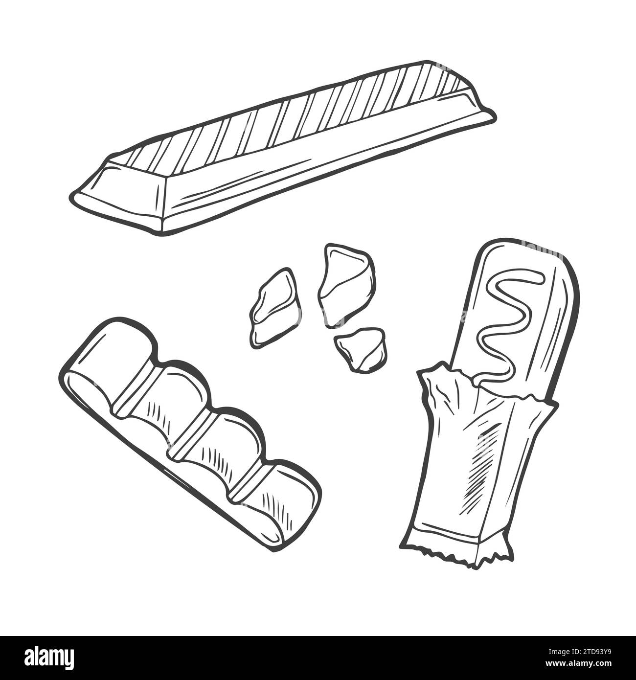 Chocolate line art illustration on white background Stock Vector Image ...