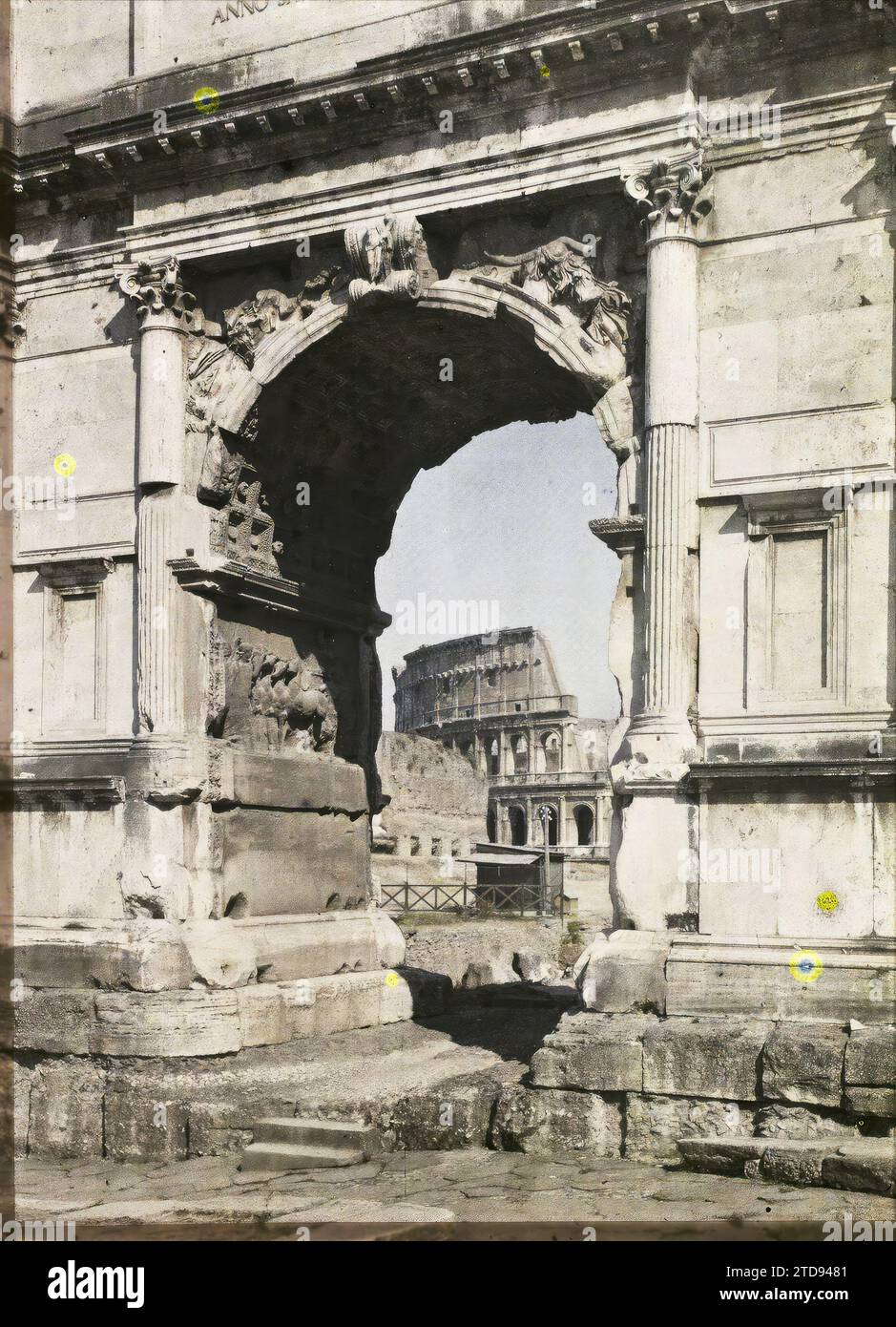 Rome, Italy Arch of Titus and Colosseum, Habitat, Architecture ...