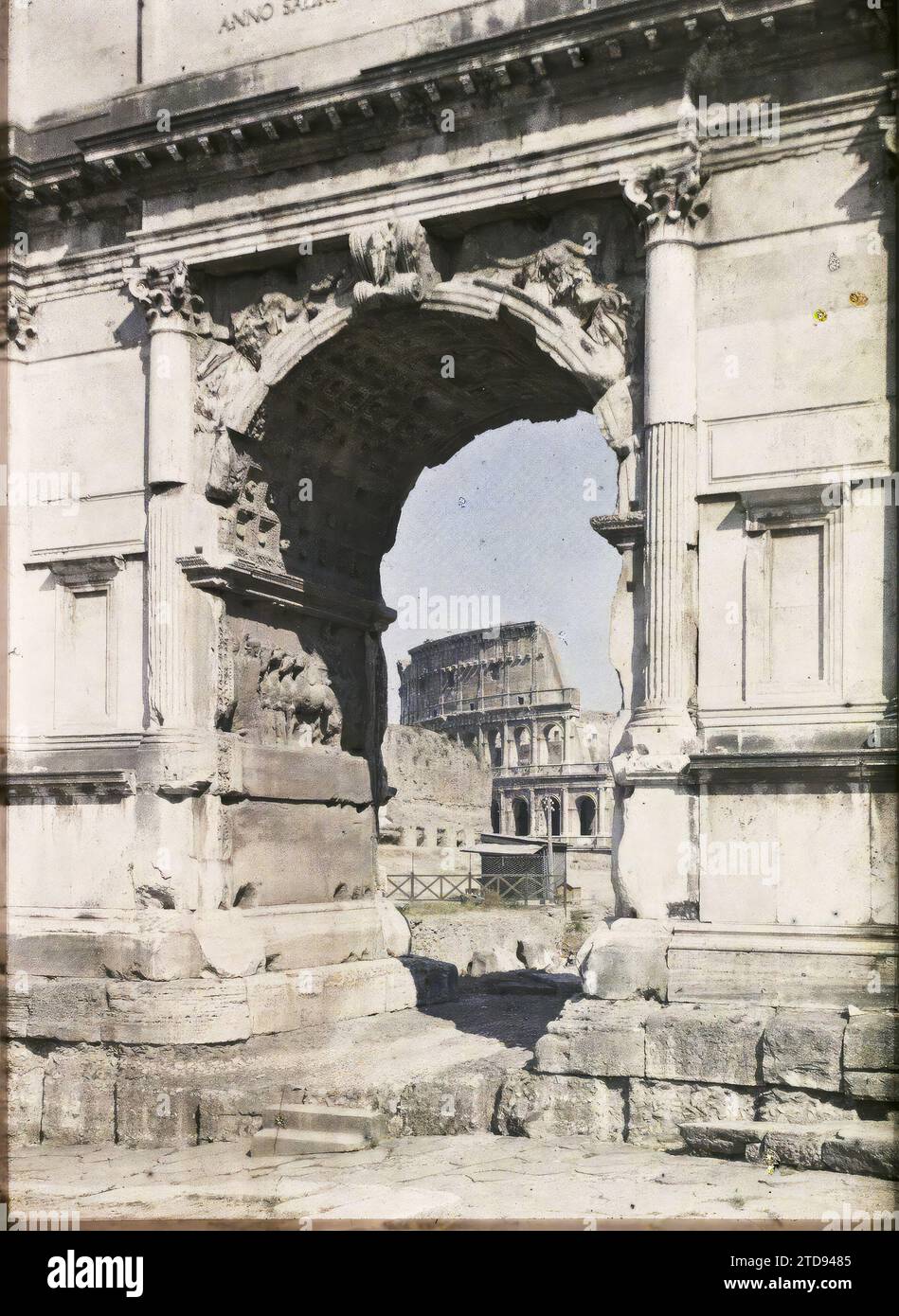 Rome, Italy Arch of Titus and Colosseum, Habitat, Architecture ...