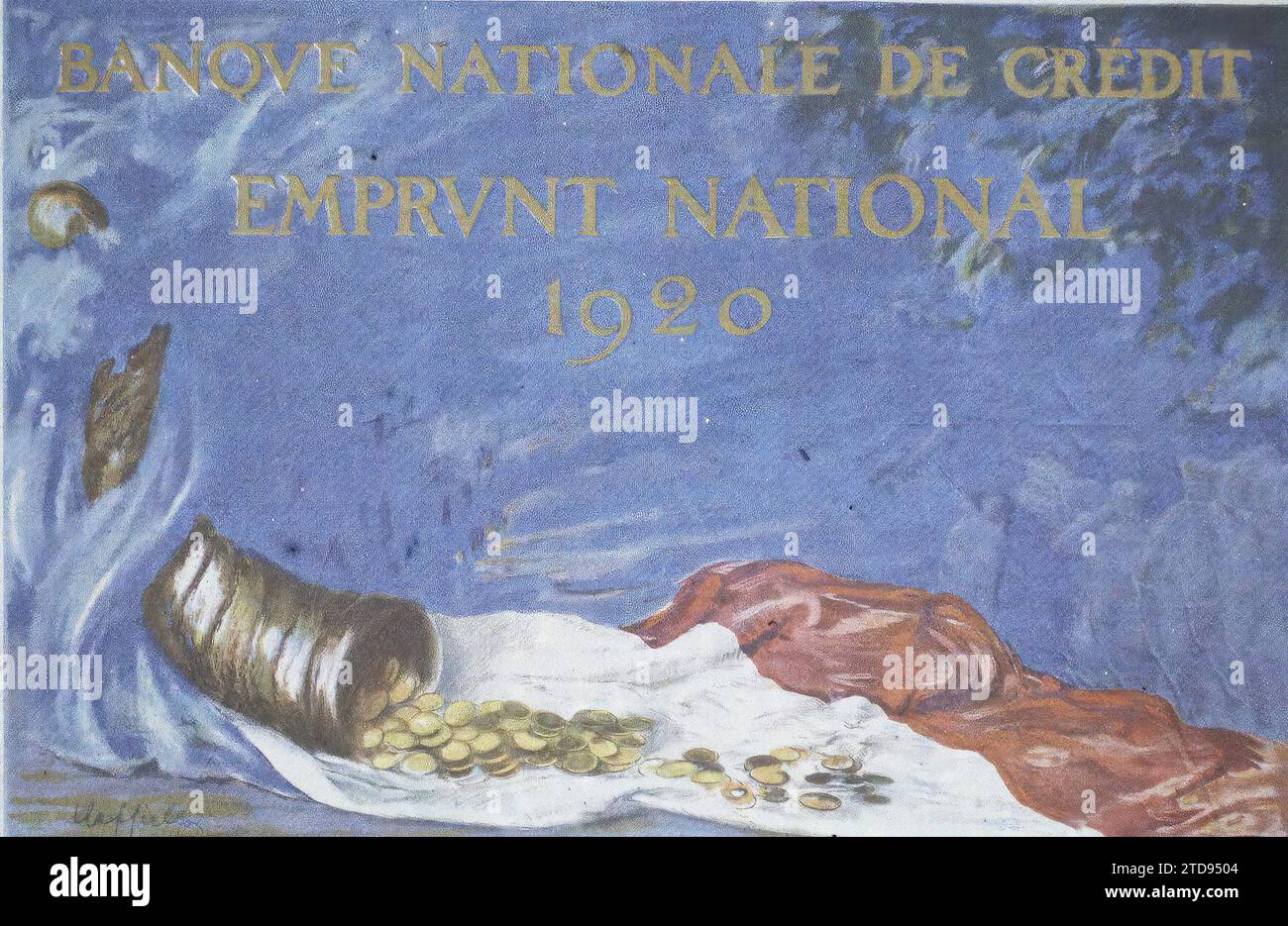Paris, France Poster of the national loan of 1920, National Credit Bank ...