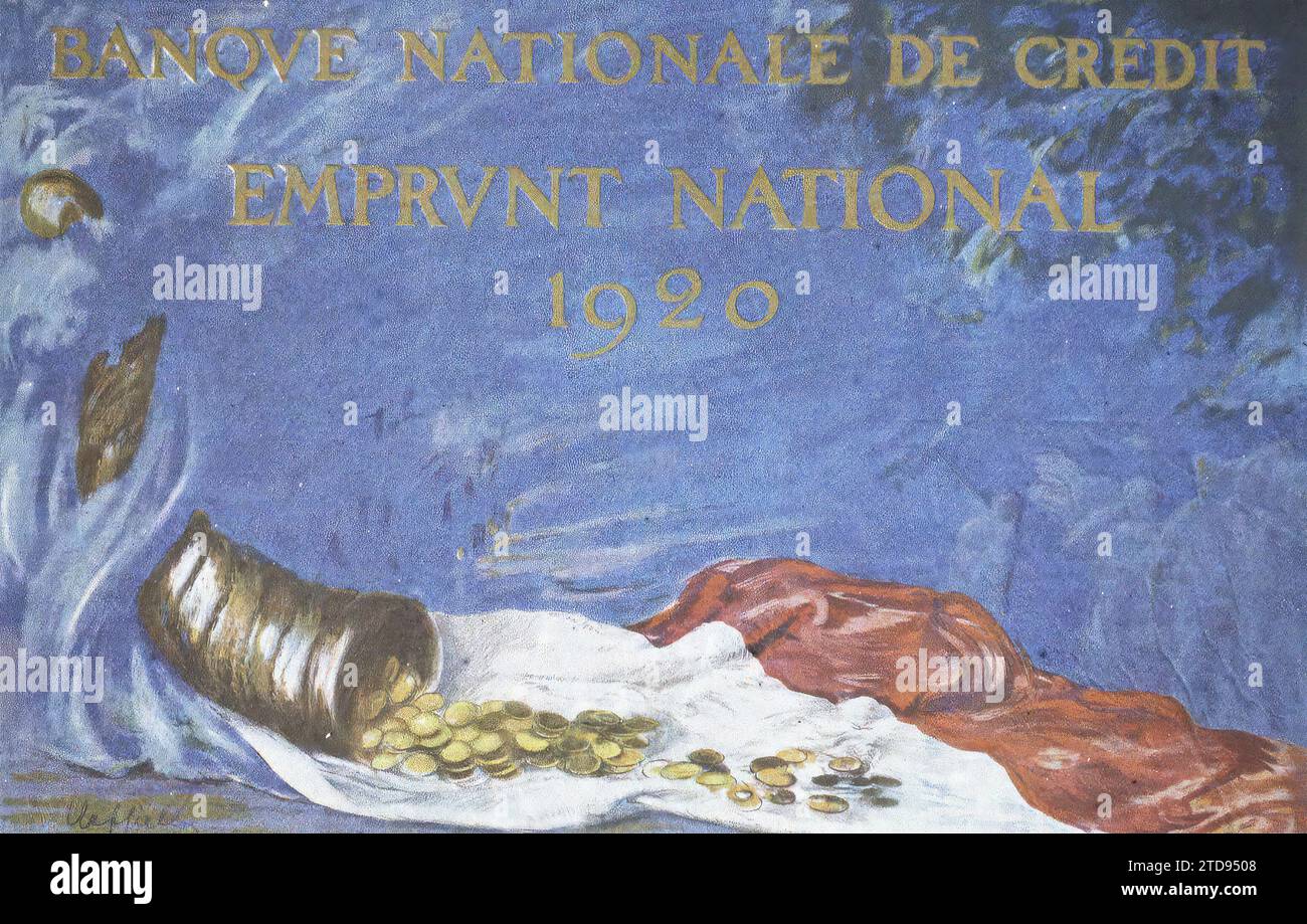 Paris, France Poster of the national loan of 1920, National Credit Bank ...