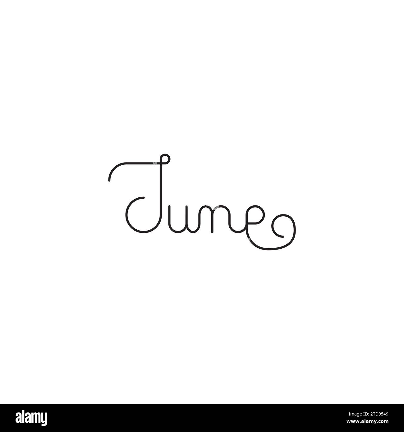June Month Monoline Outline Lettering Stock Vector Image & Art - Alamy