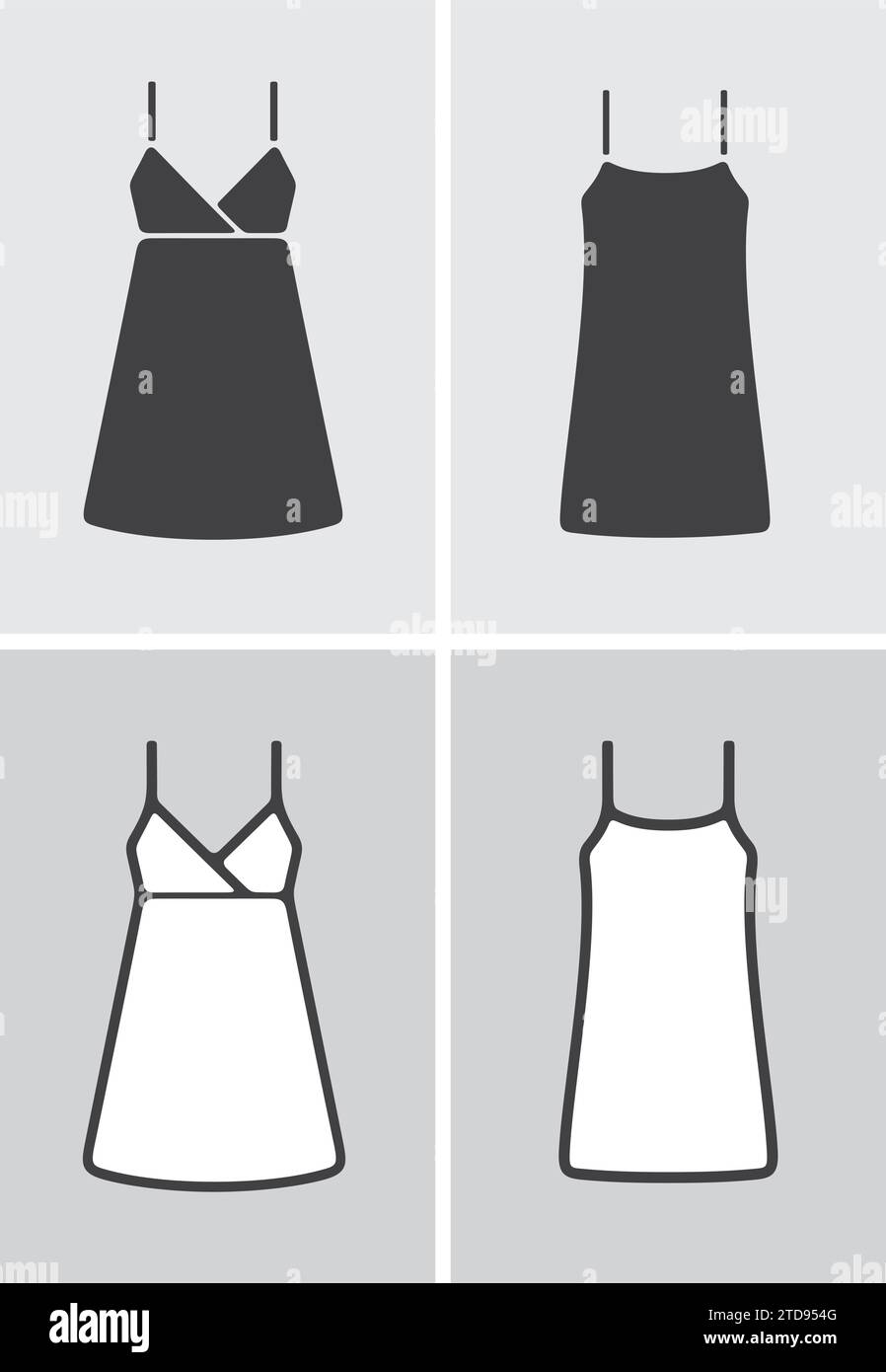 Womens strap mini dress icon on a background. Vector illustration Stock ...