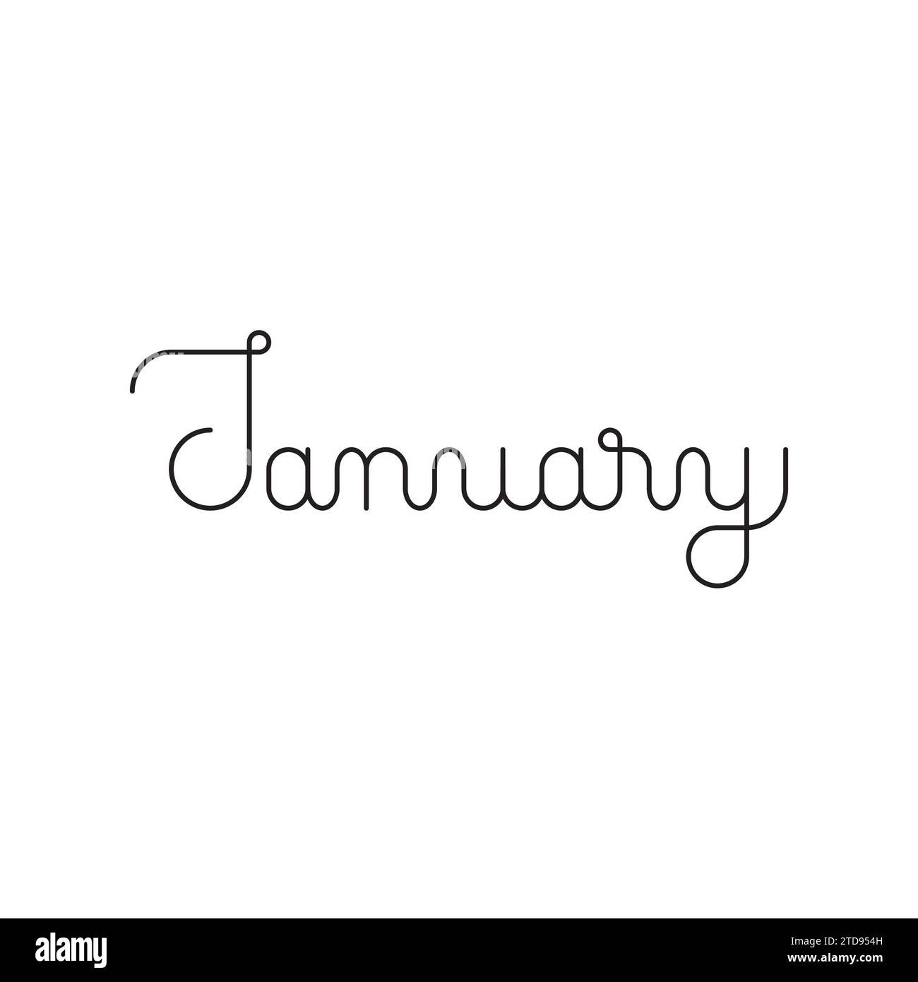 January Month Monoline Outline Lettering Stock Vector Image & Art - Alamy