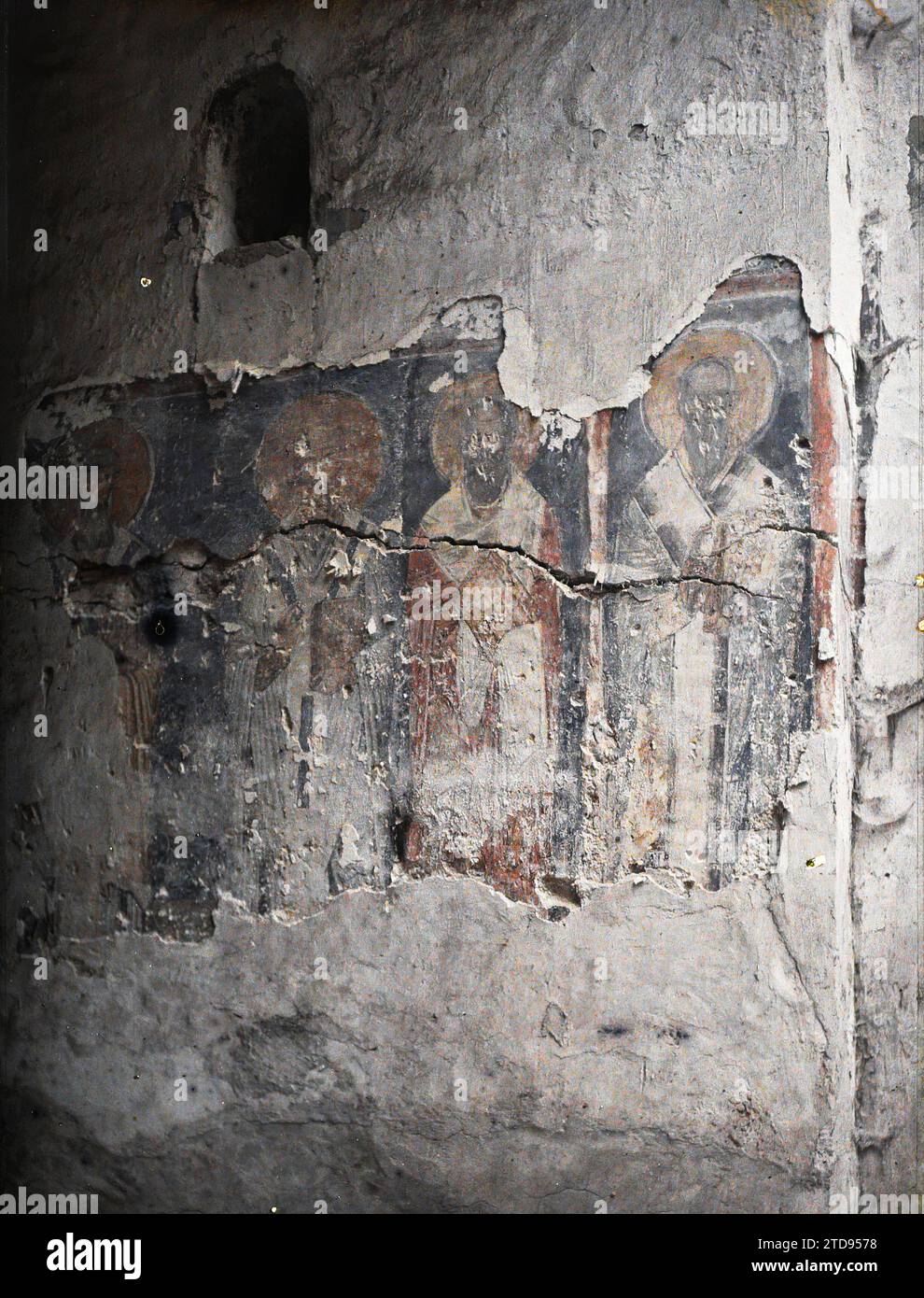 Ochrida (current Ohrid), Macedonia Old fresco of Saint Sophia, saints ...