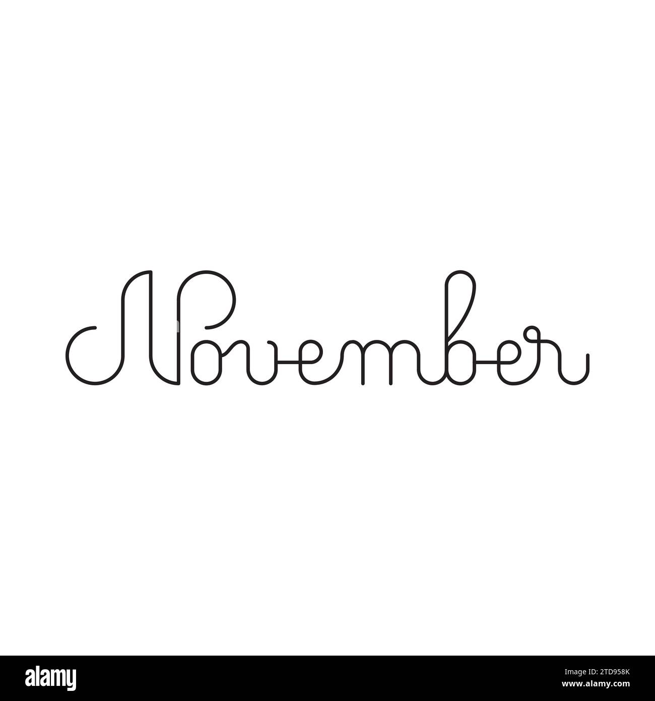 November Month Monoline Outline Lettering Stock Vector Image & Art - Alamy
