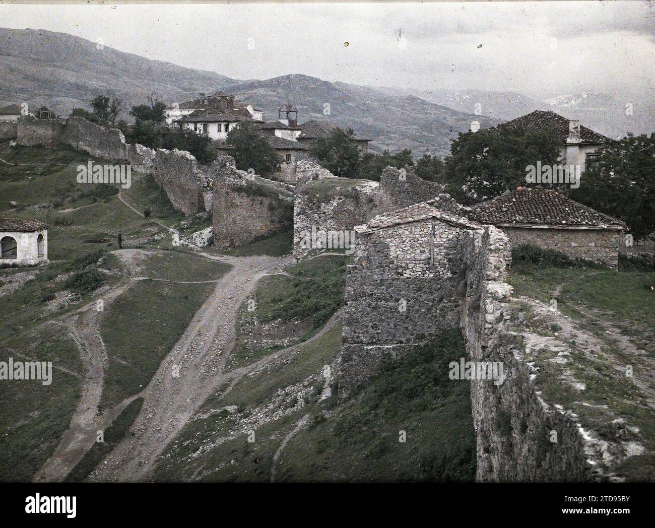Ochrida (current Ohrid), Macedonia Walls closing the city with a turbé ...